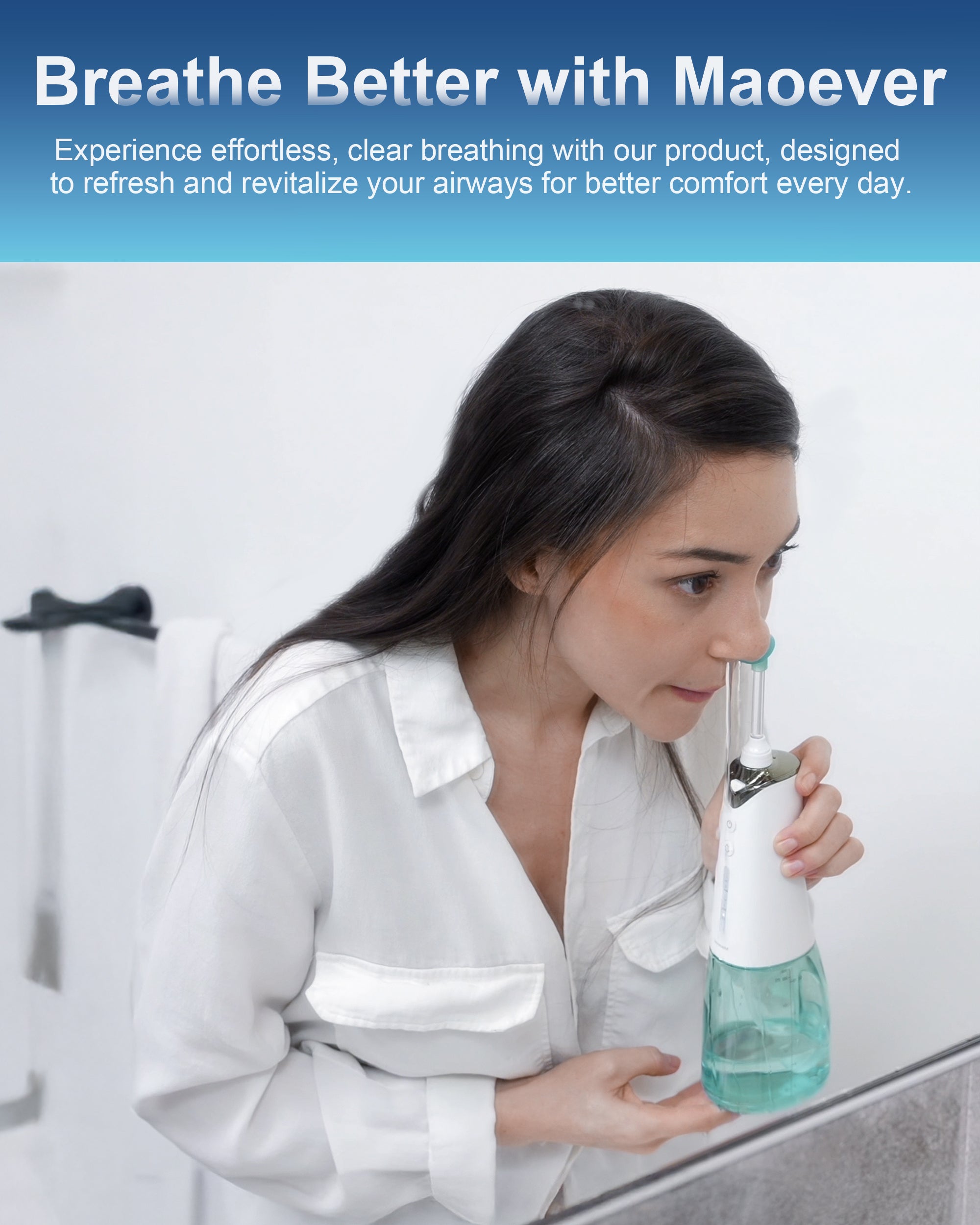 MAOEVER Sinus Cleaner Machine, Cordless Nasal Rinse Machine for Sinus ...